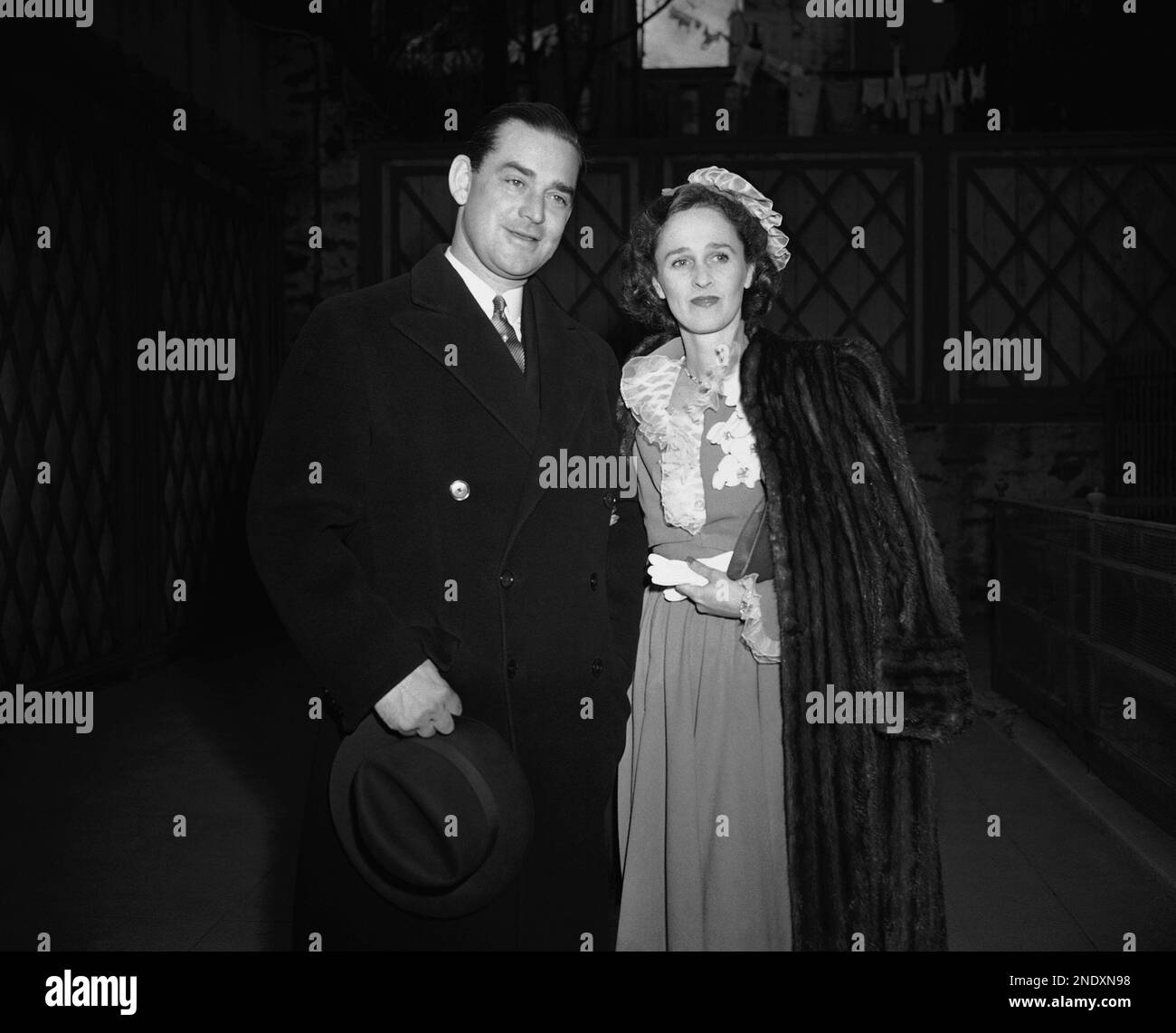 Mr. and Mrs. John Hay Whitney after their wedding at the apartment of ...