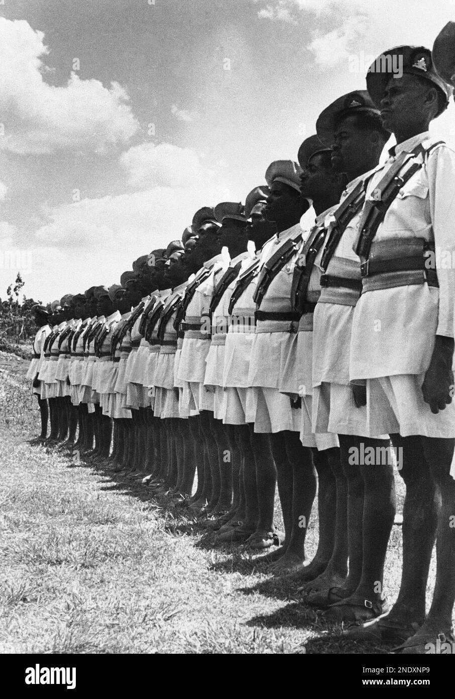 The new Abyssinian army on parade at Addis Ababa, Ethiopia on Sept. 16 ...