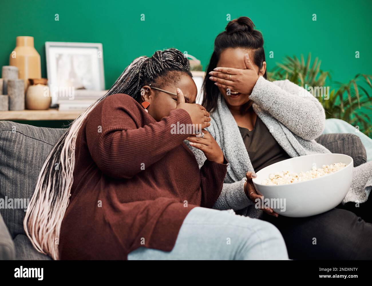 Binge watching with your bestieperfect night in. two young women having ...