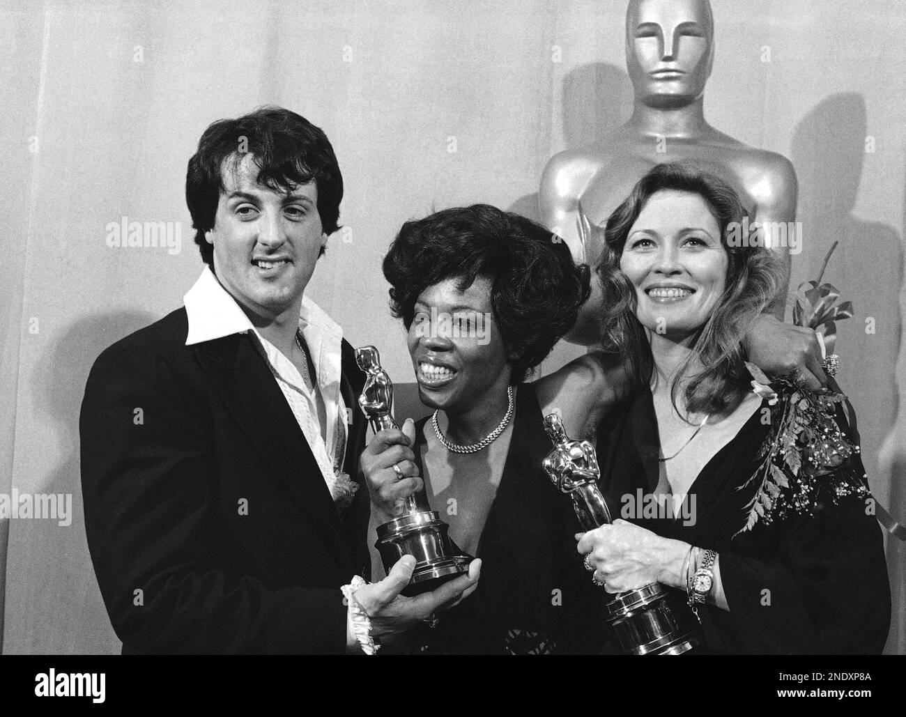 Sylvester Stallone, left, star of "Rocky," poses with Eletha Finch ...