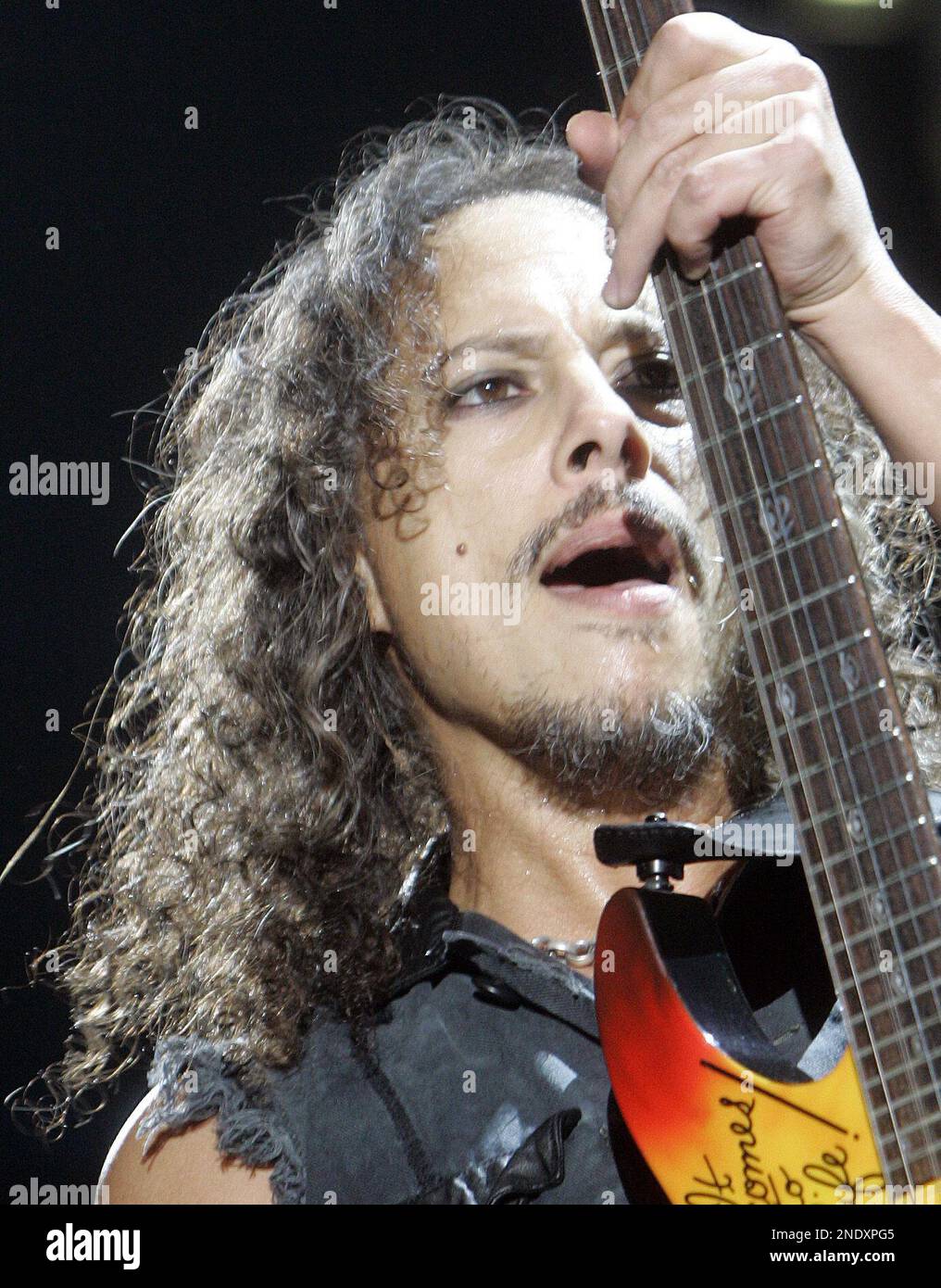 In this picture taken Tuesday April 20, 2010 guitarist Kirk Hammett of ...