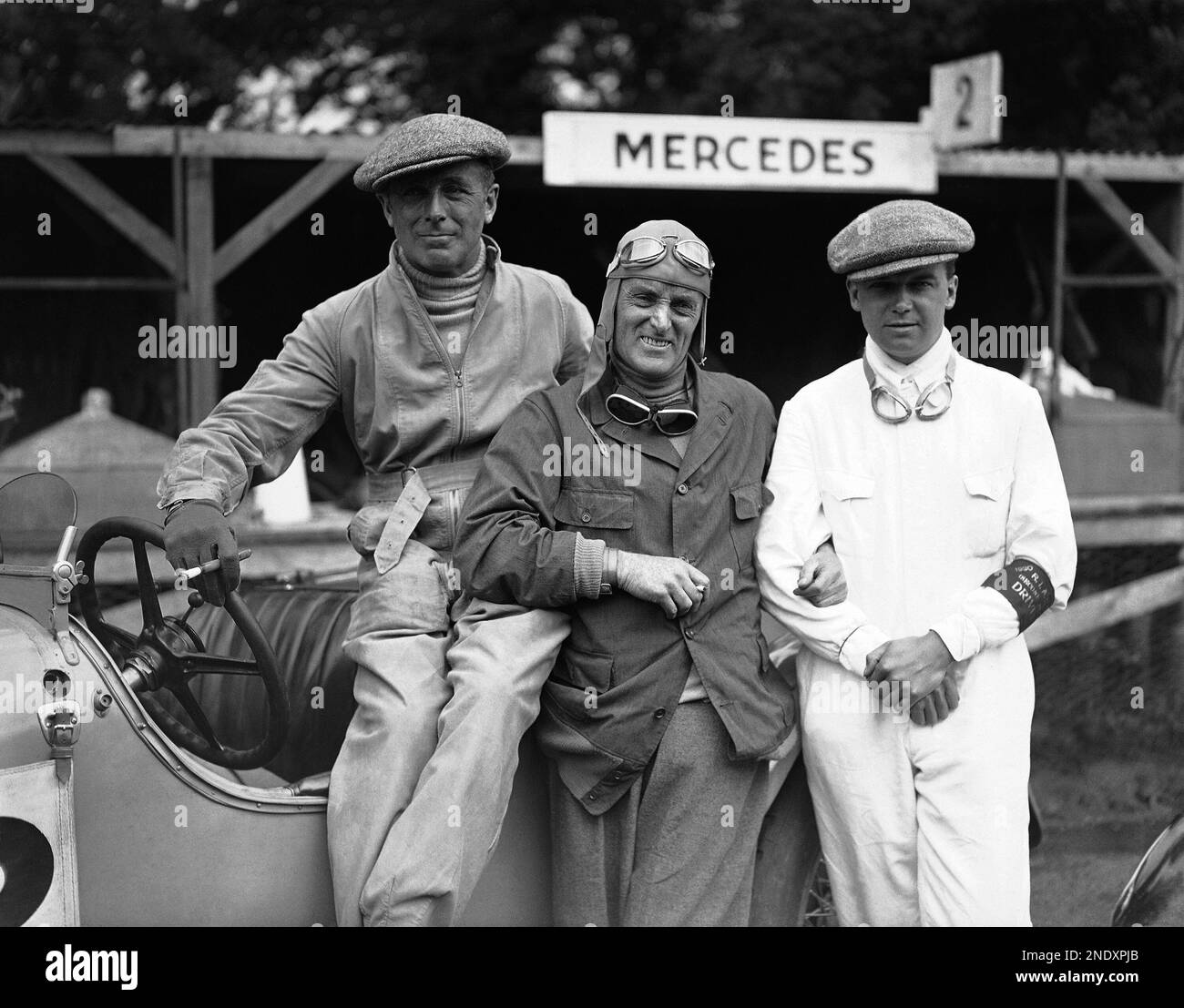 Driving a Mercedes-Benz, Rudolf Caracciola the famous German driver ...