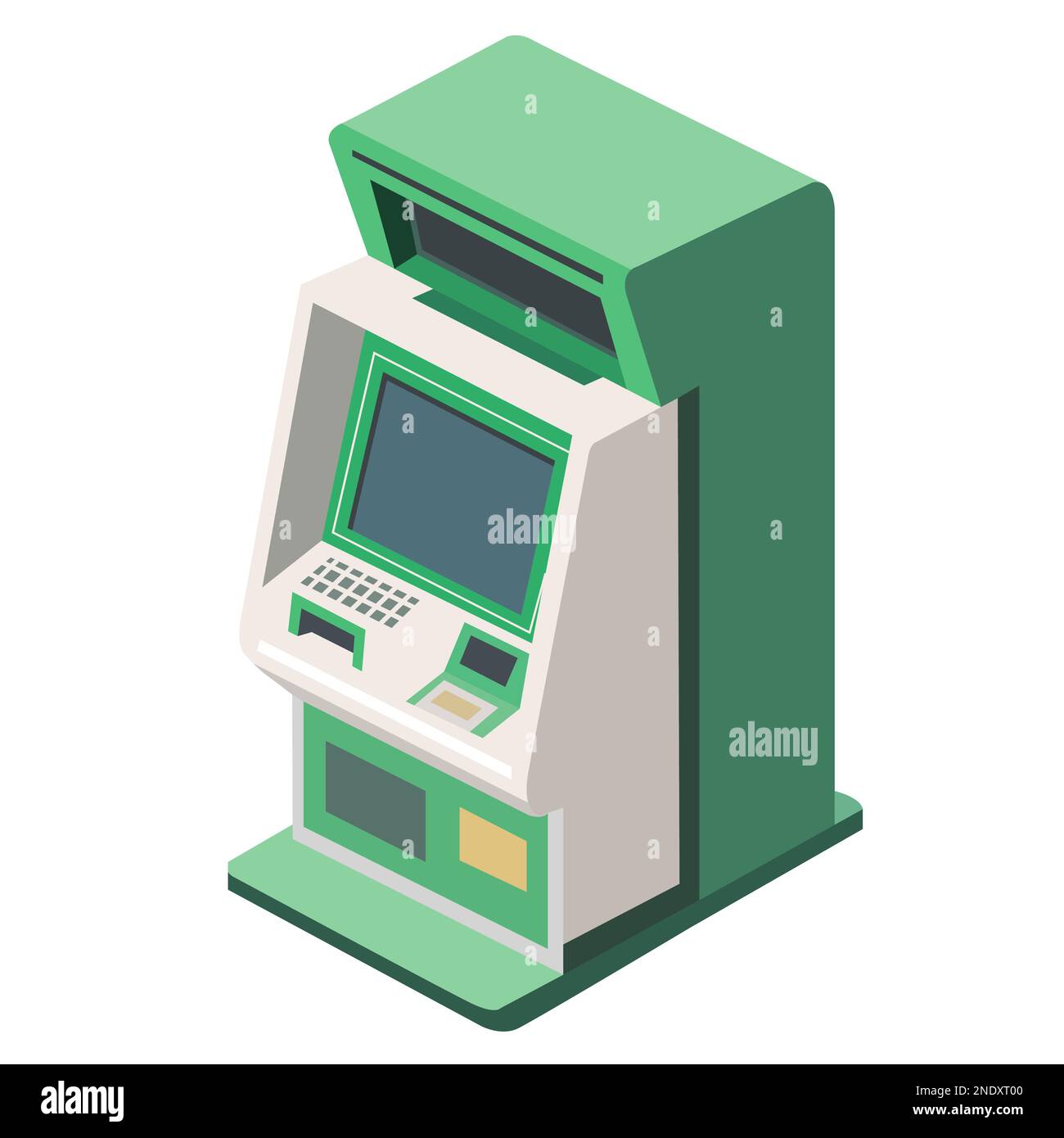 green ATM with cash withdrawal screen. flat vector illustration Stock Vector Image & Art - Alamy
