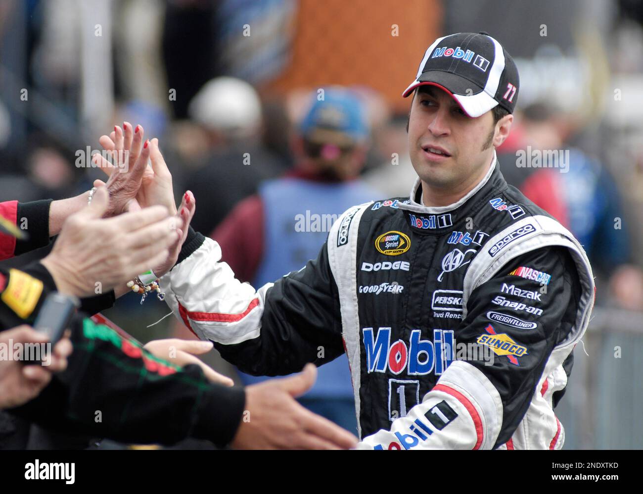 Sam Hornish Jr. before the NASCAR Sprint Cup Series' Samsung Mobile 500 ...