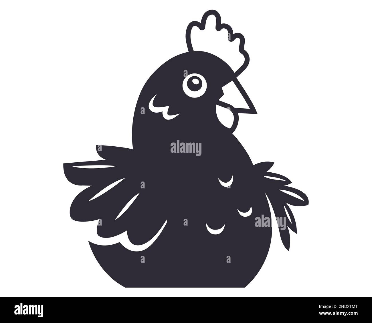 laying hen black icon. animals for agriculture. flat vector ...