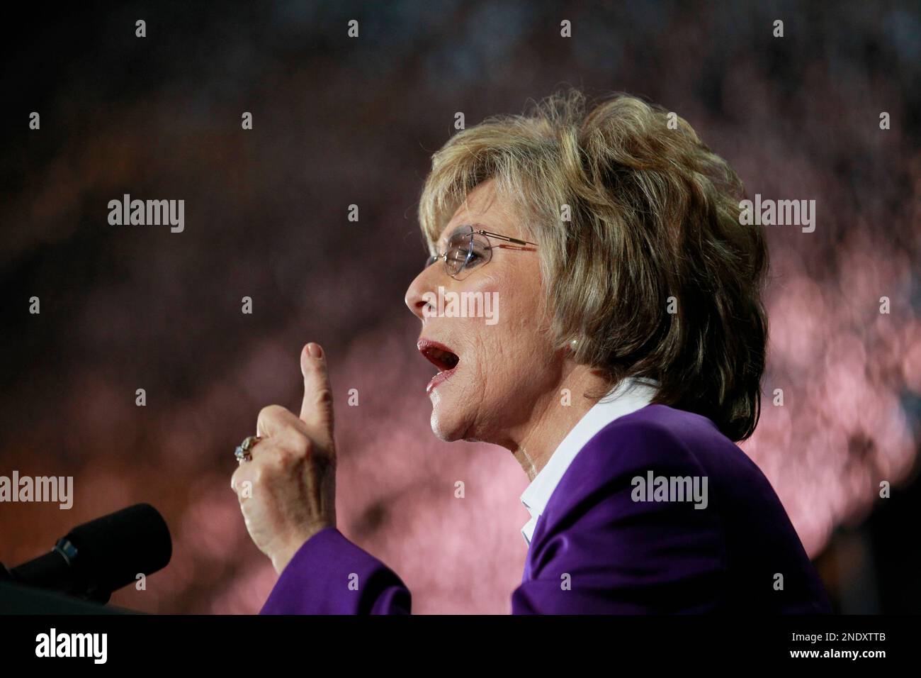 Sen. Barbara Boxer, D-Calif., speaks before President Barack Obama at a ...