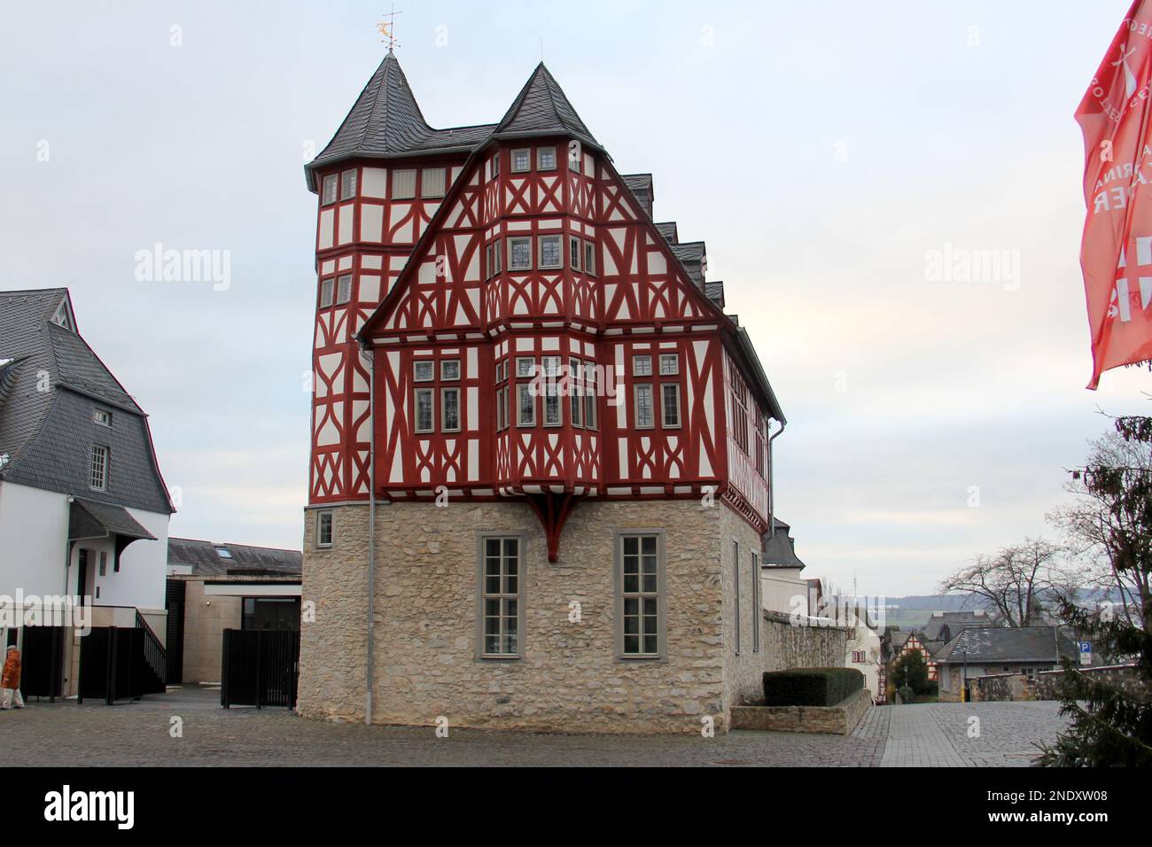 Traditional timber-framed house in the heart of the old town, at ...