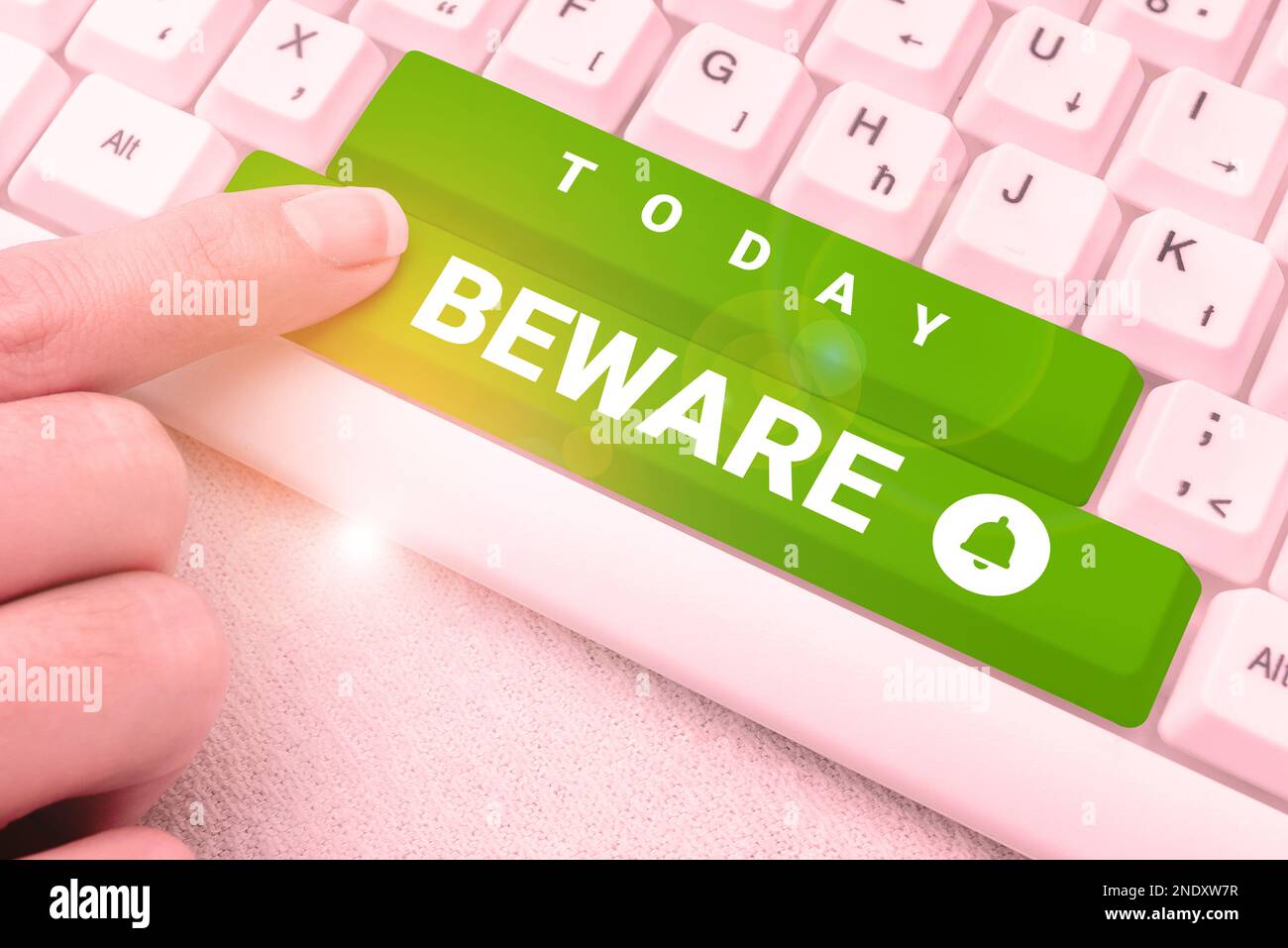 Hand writing sign Beware. Internet Concept used to warn someone to be ...