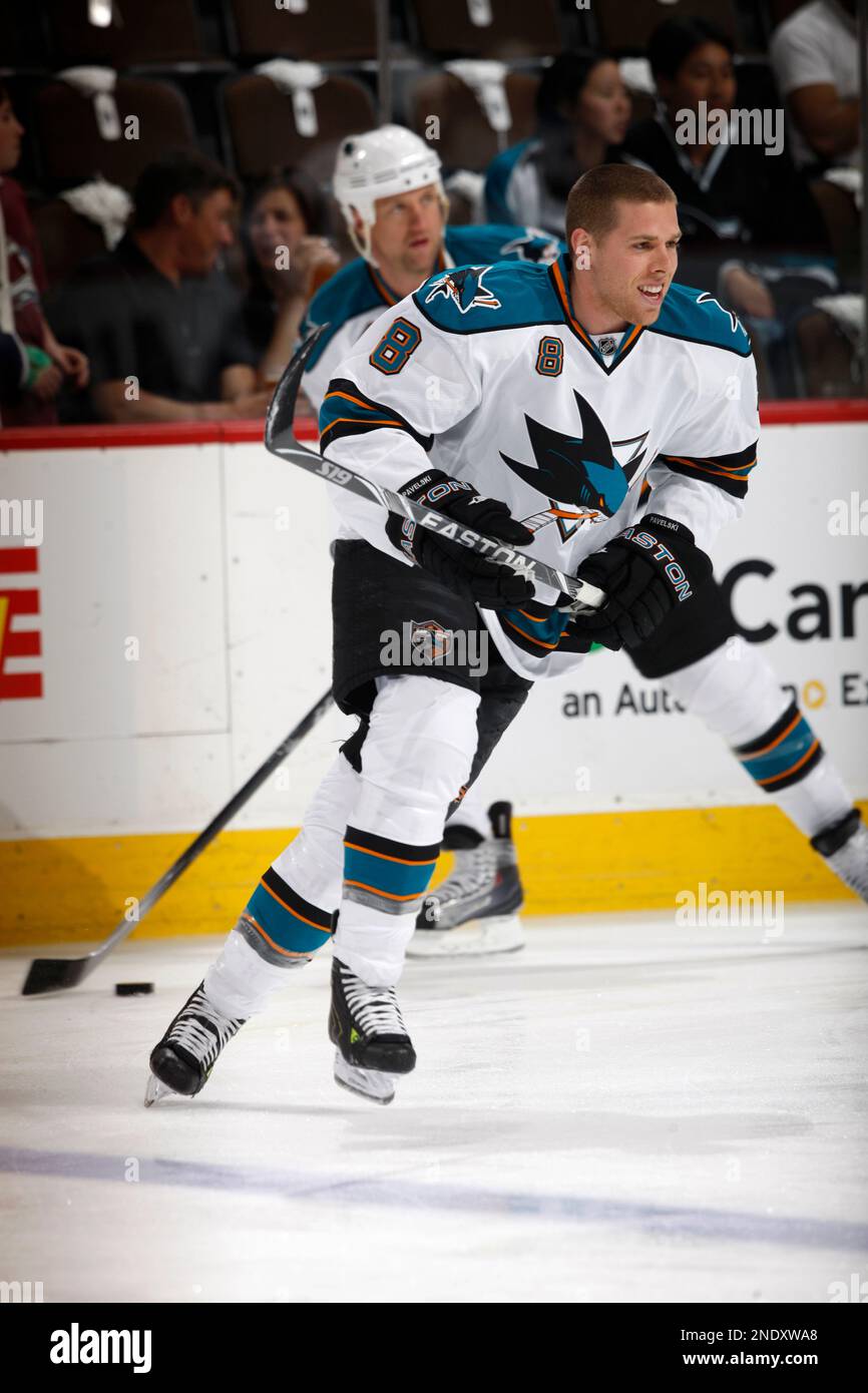 San Jose Sharks center Joe Pavelski warms up before facing the Colorado ...