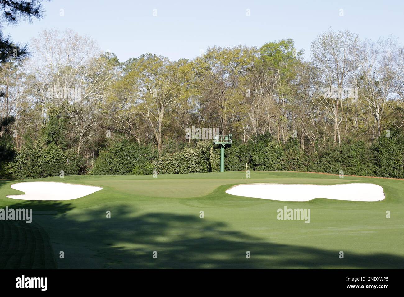 The green on the fourth hole is shown at Augusta National Golf Club ...