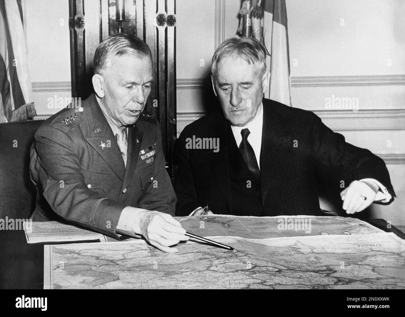 General George C. Marshall, left, U.S. Army Chief of Staff, and ...