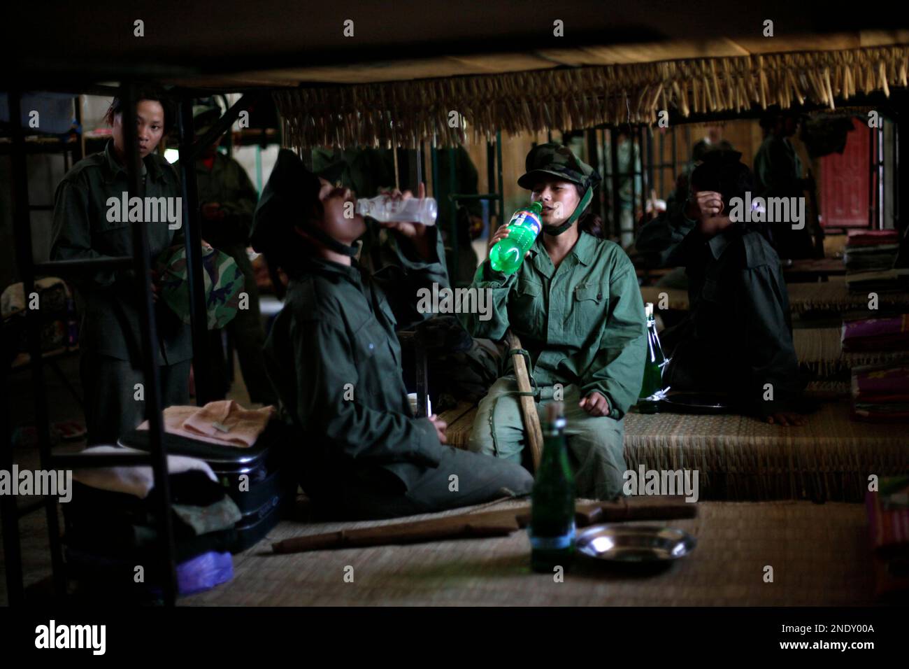 In this photo taken Saturday, April 17, 2010, female recruits of the ...