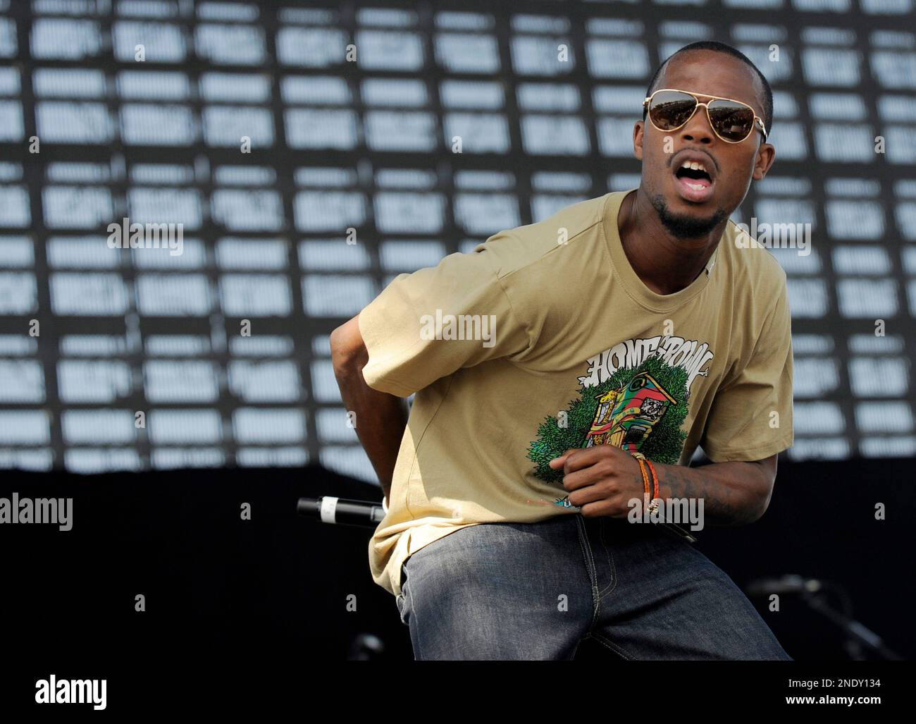 Rapper B.o.B. performs on the final day of the Coachella Valley Music ...