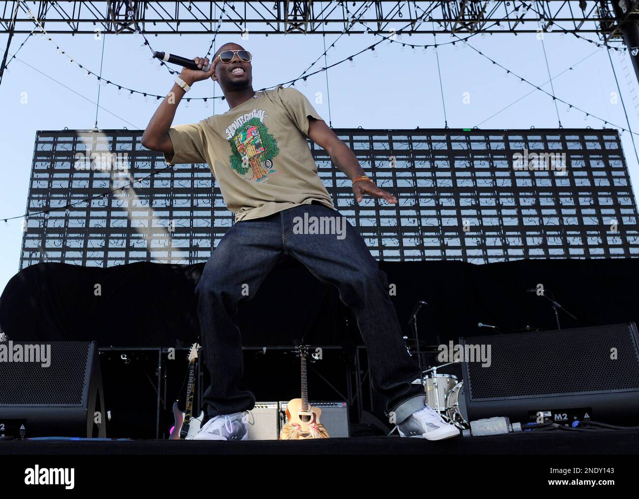 Rapper B.o.B. performs on the final day of the Coachella Valley Music ...