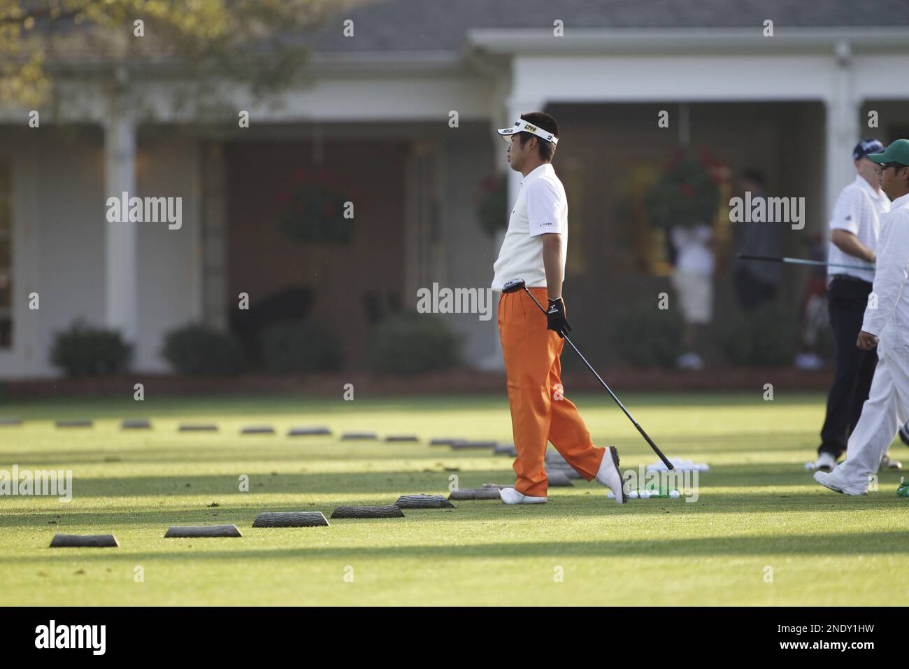 Yuta Ikeda before a practice round for the Masters golf tournament in ...