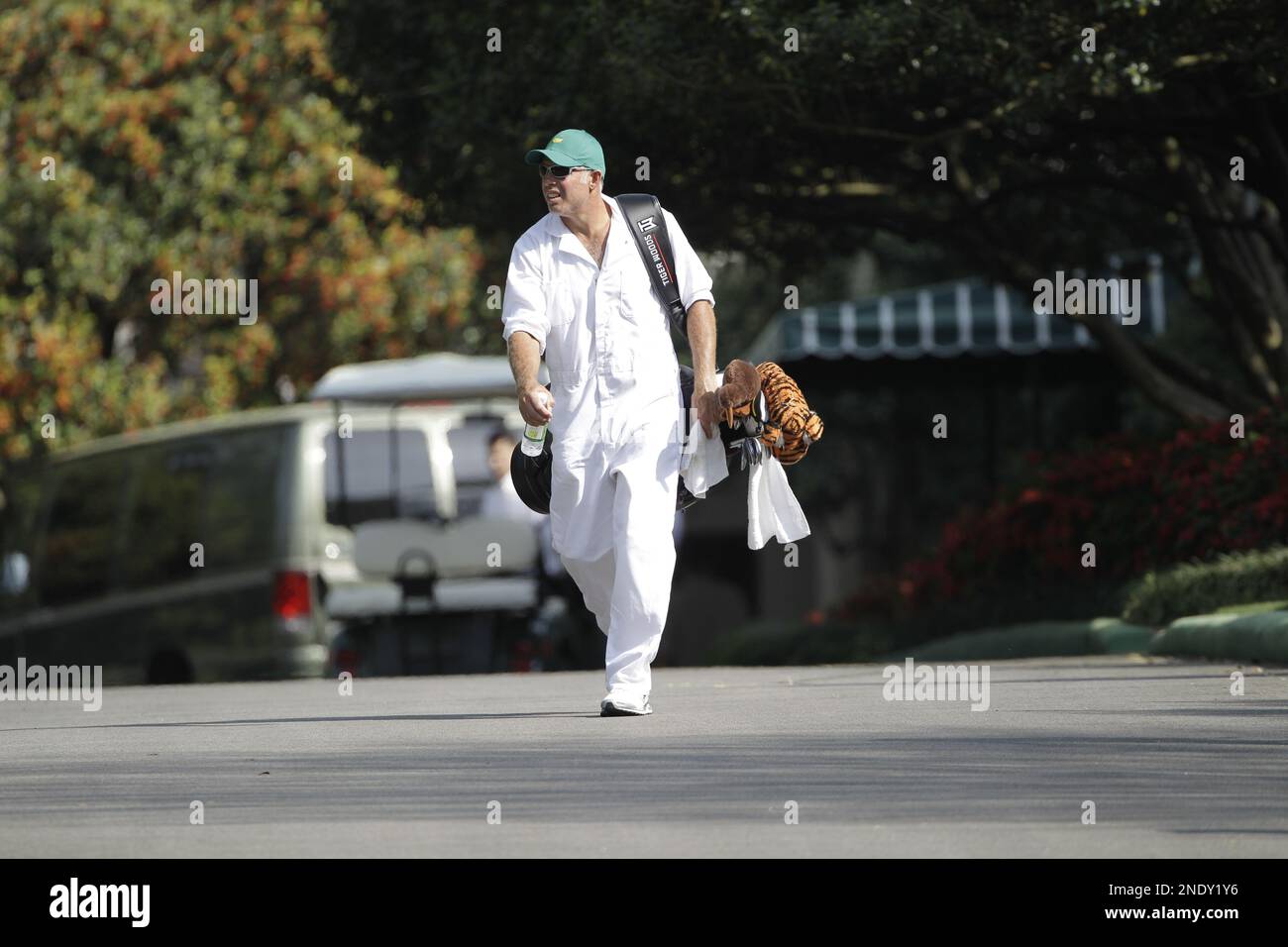 Tiger Woods' caddy Steve Williams before a practice round for the ...