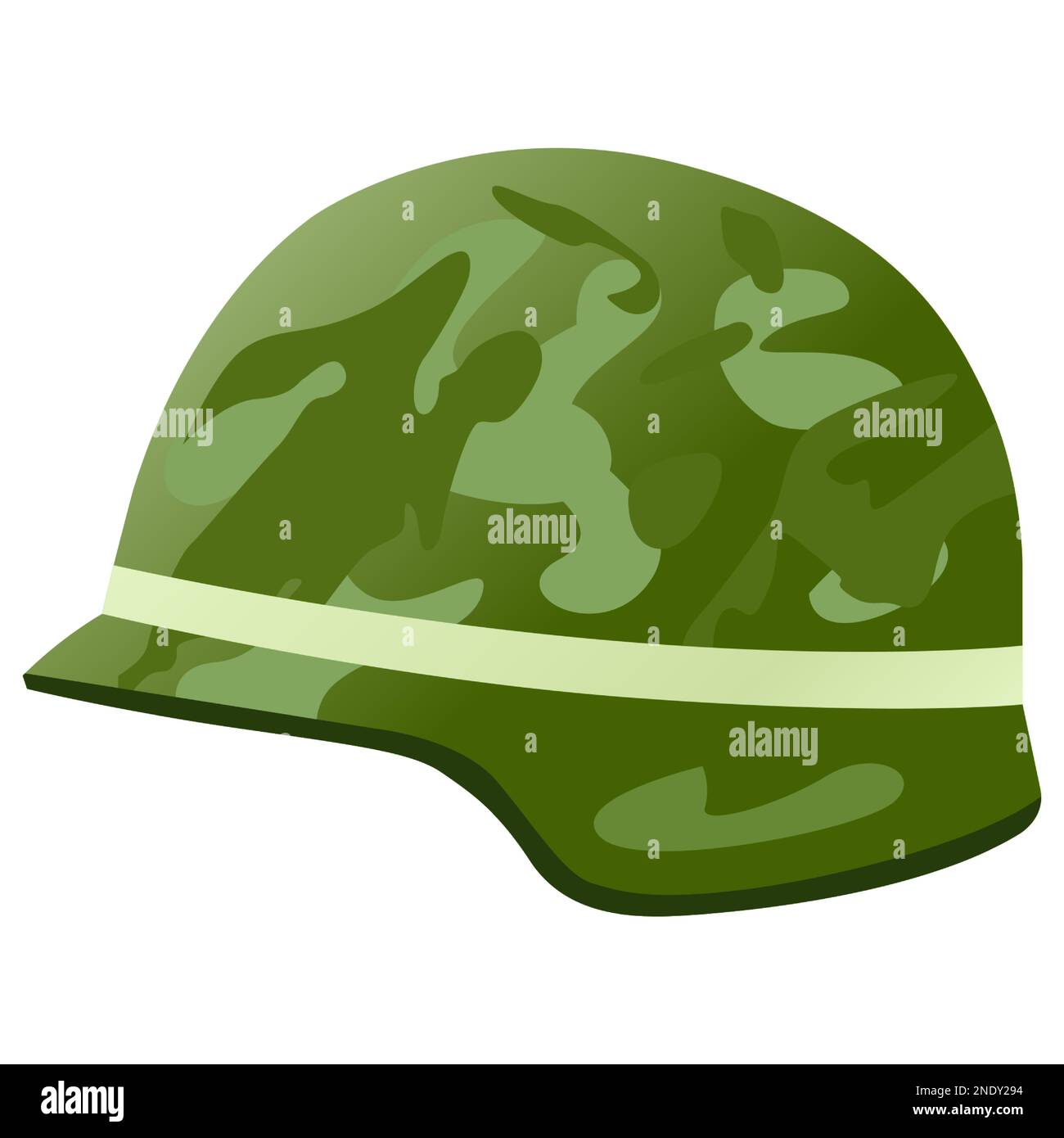 military camouflage helmet for head protection in war. flat vector ...