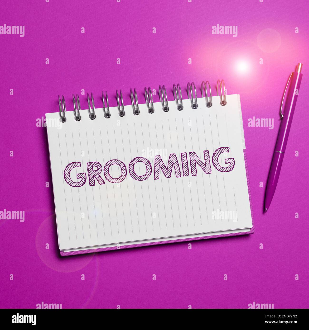 Handwriting text Grooming. Concept meaning hygienic care and enhancing ...