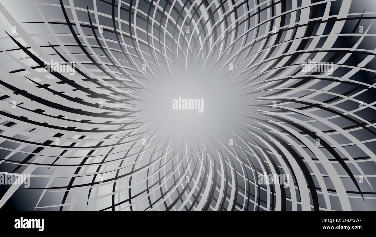 Gradient gray background with circular radial twisted lines. Vector ...