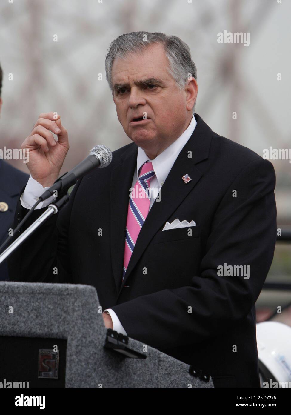 U.S. Transportation Secretary Ray LaHood speaks during a groundbreaking ...