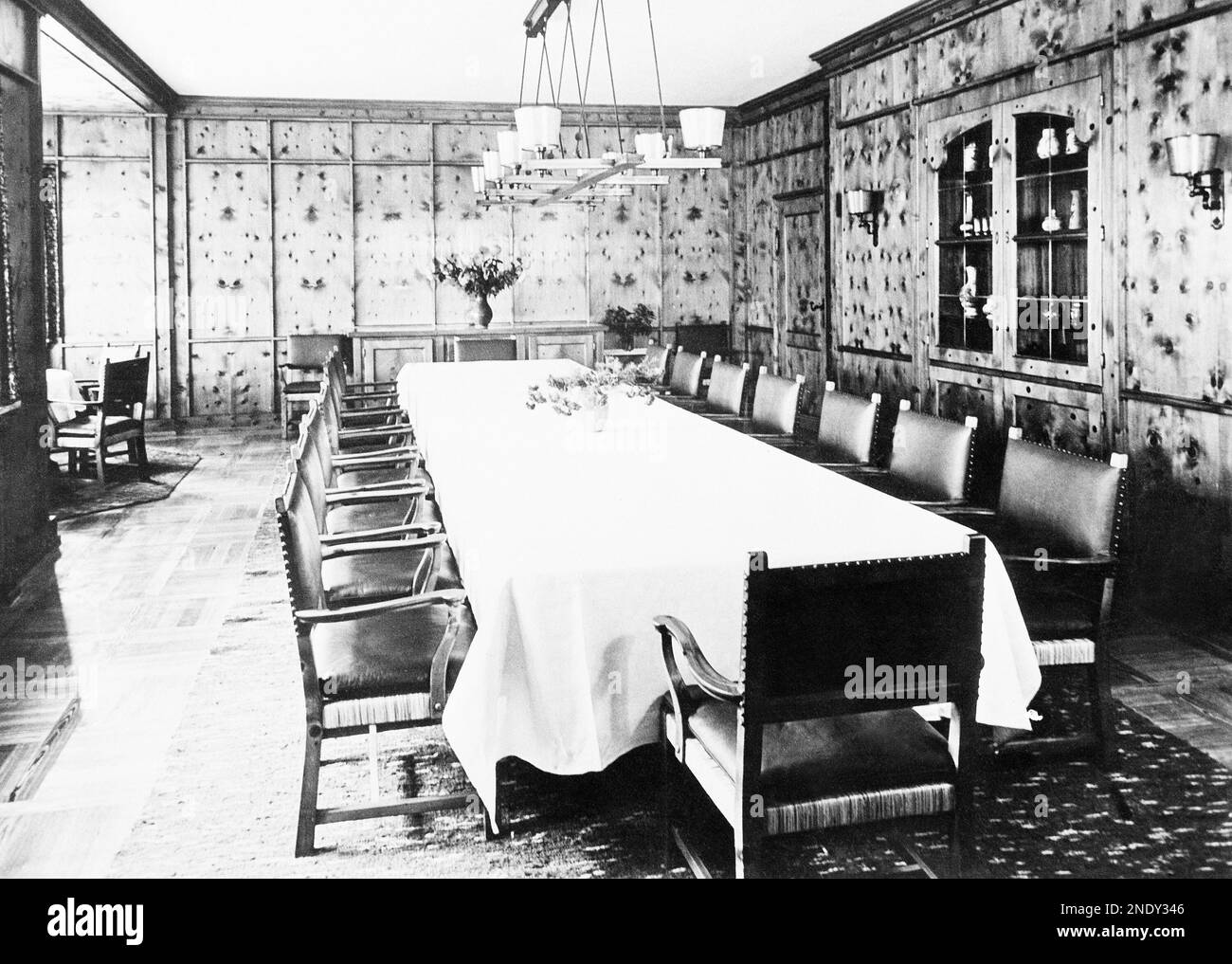 Massive in size and simple in design, the dining hall in Hitler's lodge ...