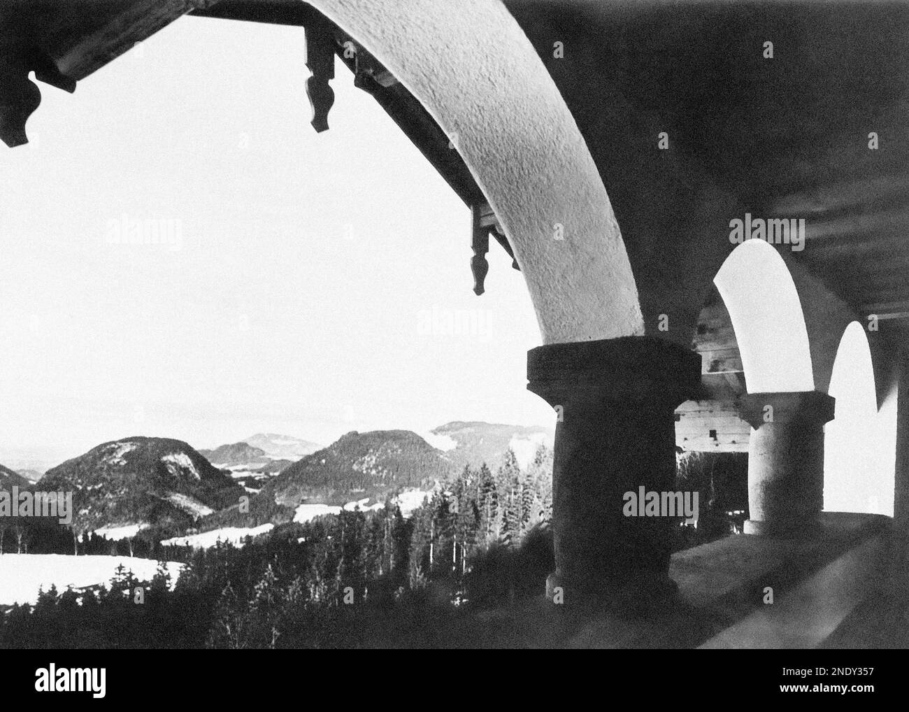 This is what Chancellor Adolf Hitler sees from the second story Veranda ...