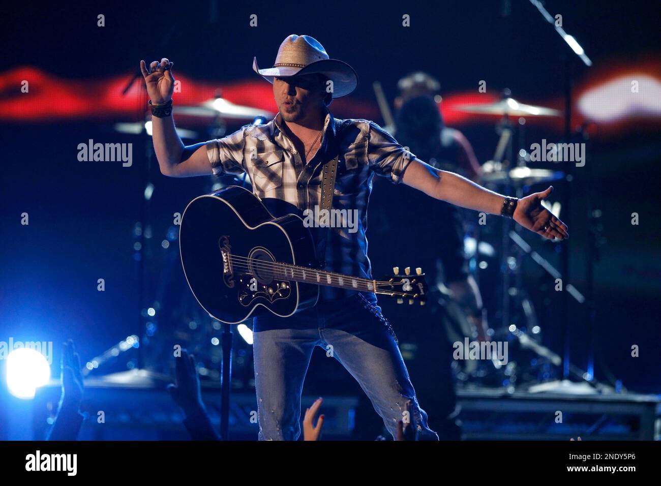 Jason Aldean performs at the 45th Annual Academy of Country Music ...