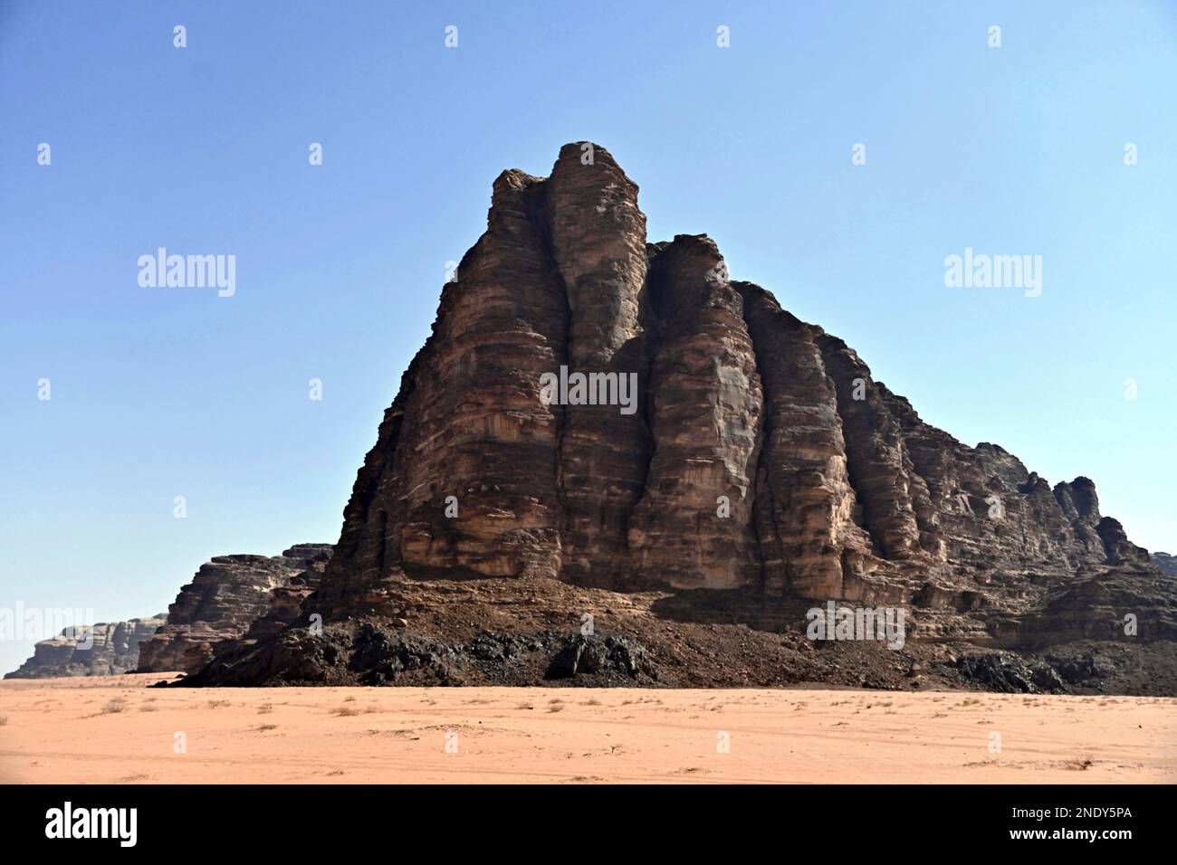 Seven Pillars of Wisdom is pictured at Wadi Rum, Aqaba Governorate on ...
