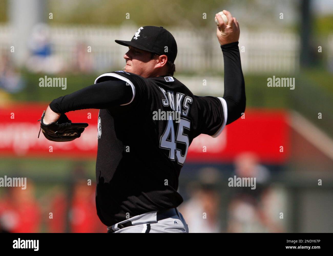 Chicago White Sox relief pitcher Bobby Jenks of a spring training ...