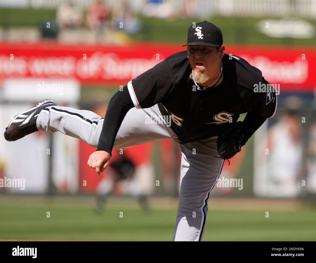 Chicago White Sox relief pitcher Bobby Jenks of a spring training ...