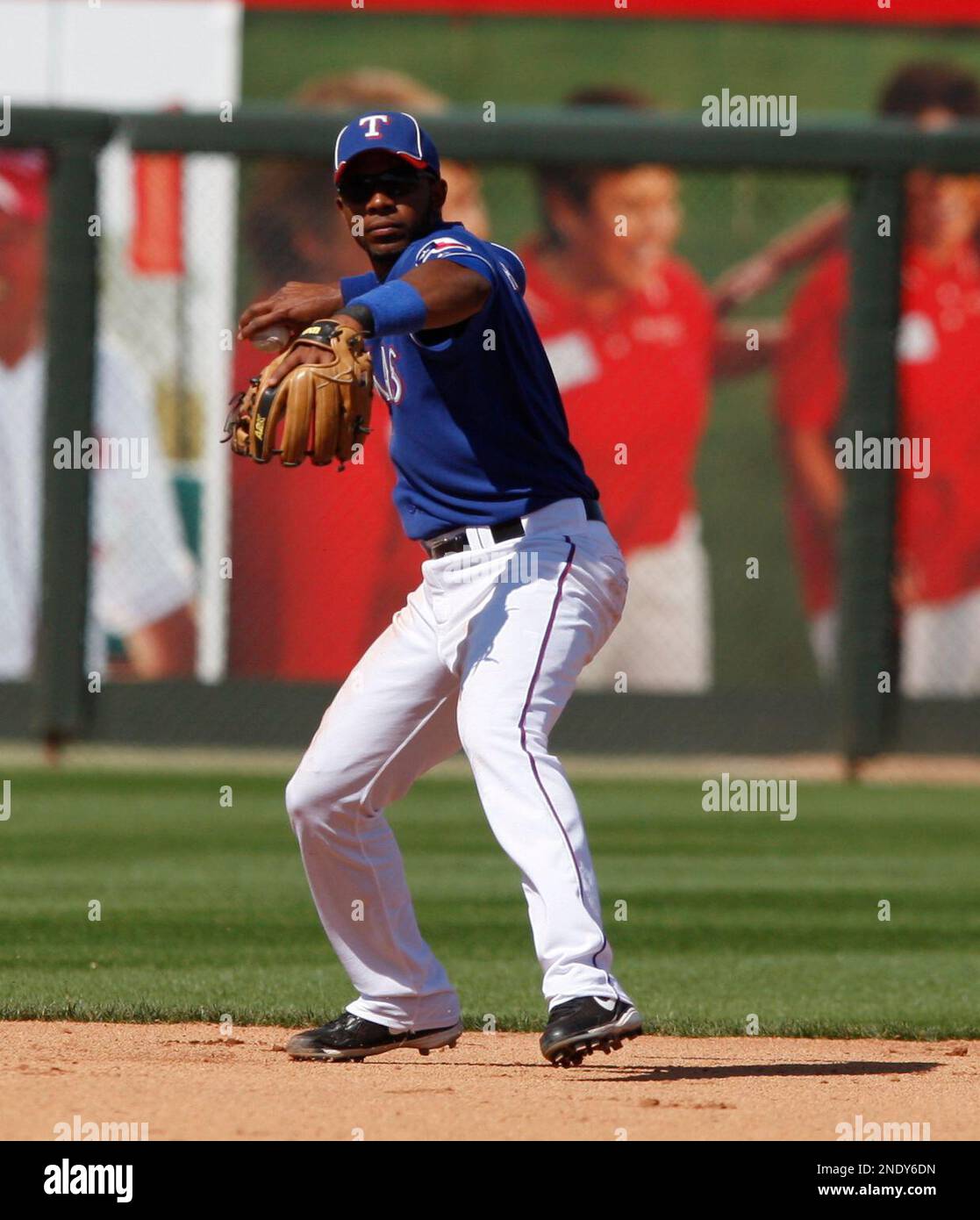 Texas Rangers shortstop Elvis Andrus of a spring training baseball game ...