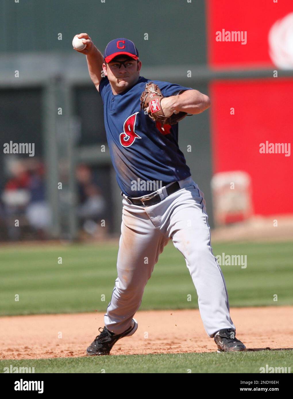 Cleveland Indians Brian Buscher in a spring training baseball game ...
