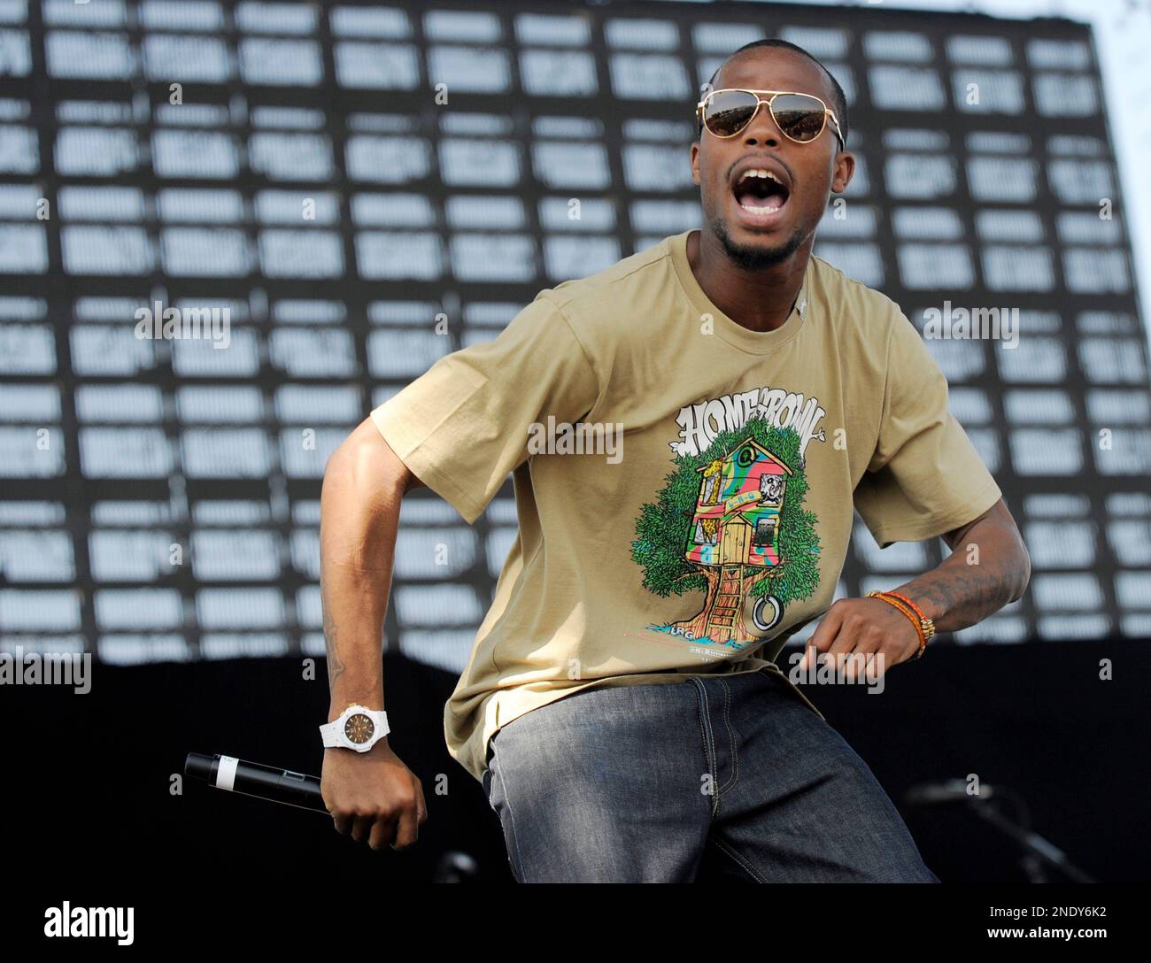 Rapper B.o.B. performs during the final day of the Coachella Valley ...