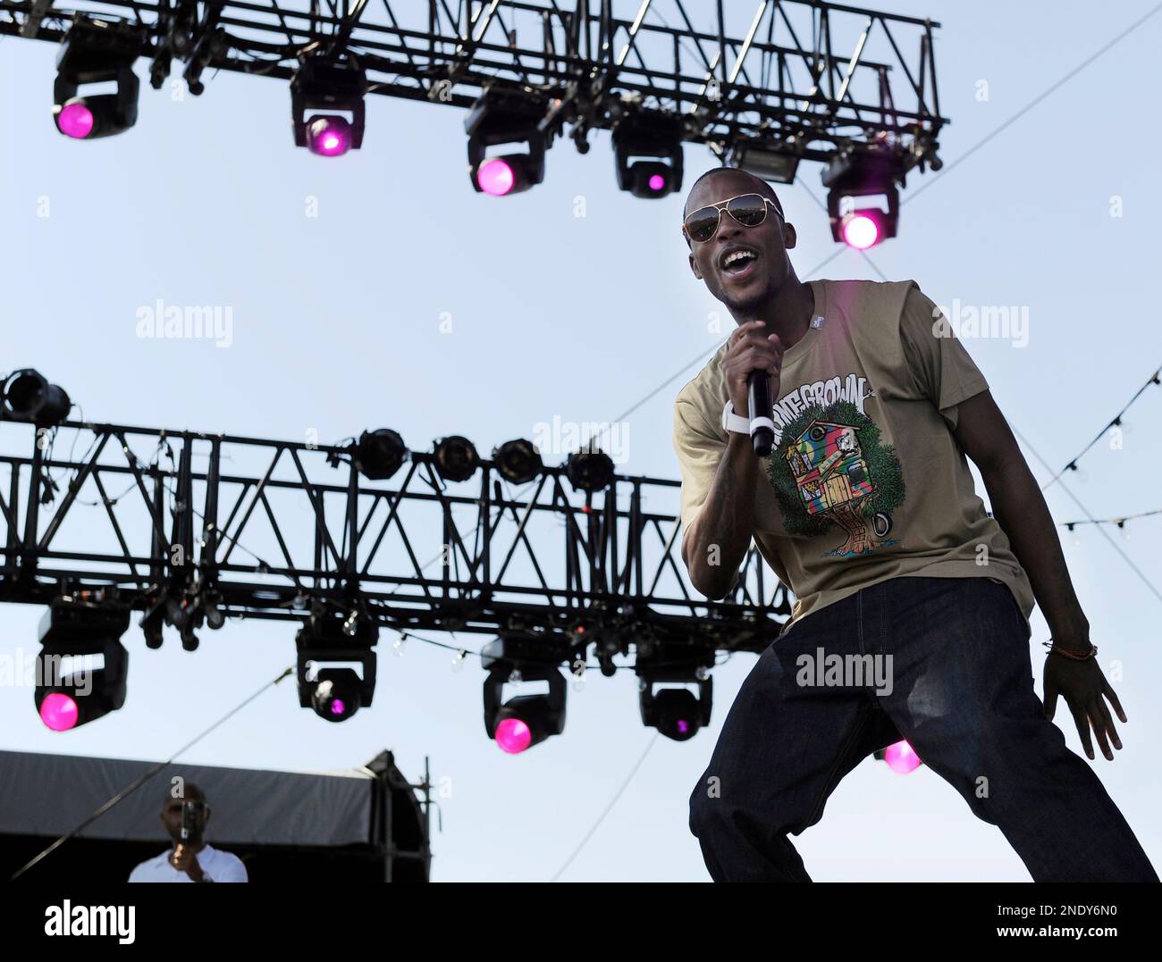 Rapper B.o.B. performs during the final day of the Coachella Valley ...