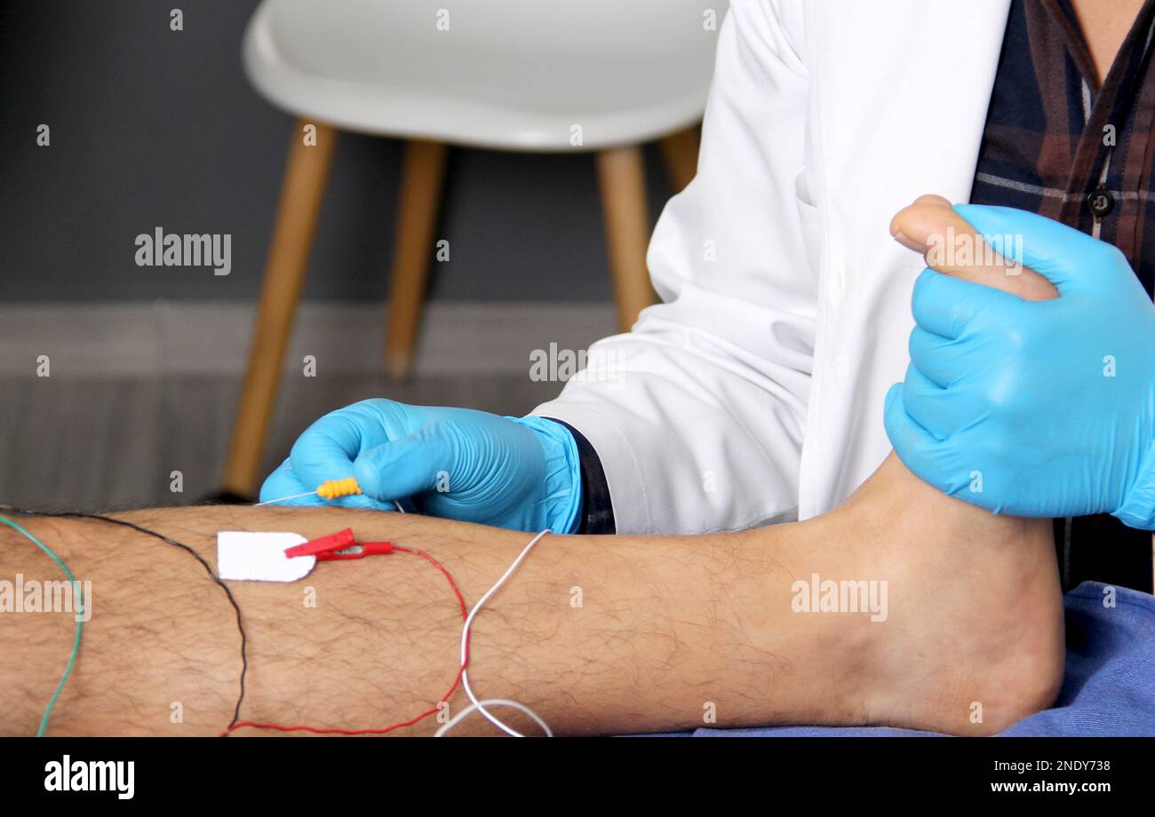 Electromyography in the lower limbs, graphic recording technique of the ...