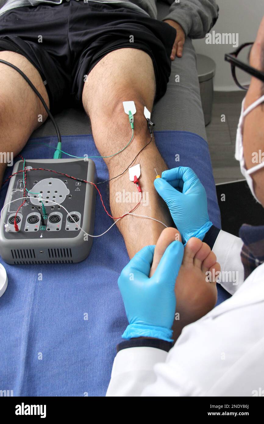 Electromyography in the lower limbs, graphic recording technique of the ...