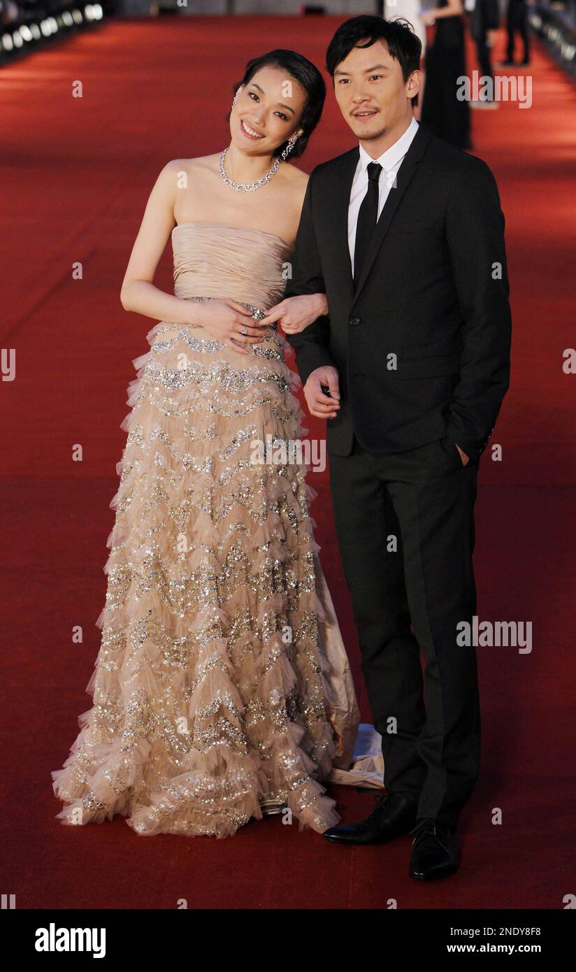 Taiwan's actress Shu Qi and actor Chang Chen pose on the red carpet of ...