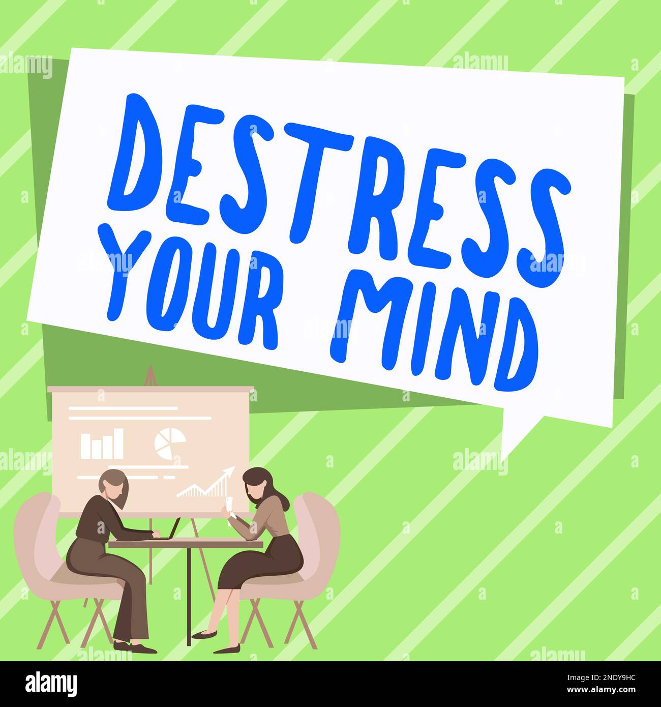 Handwriting text Destress Your Mind. Word for to release mental tension ...