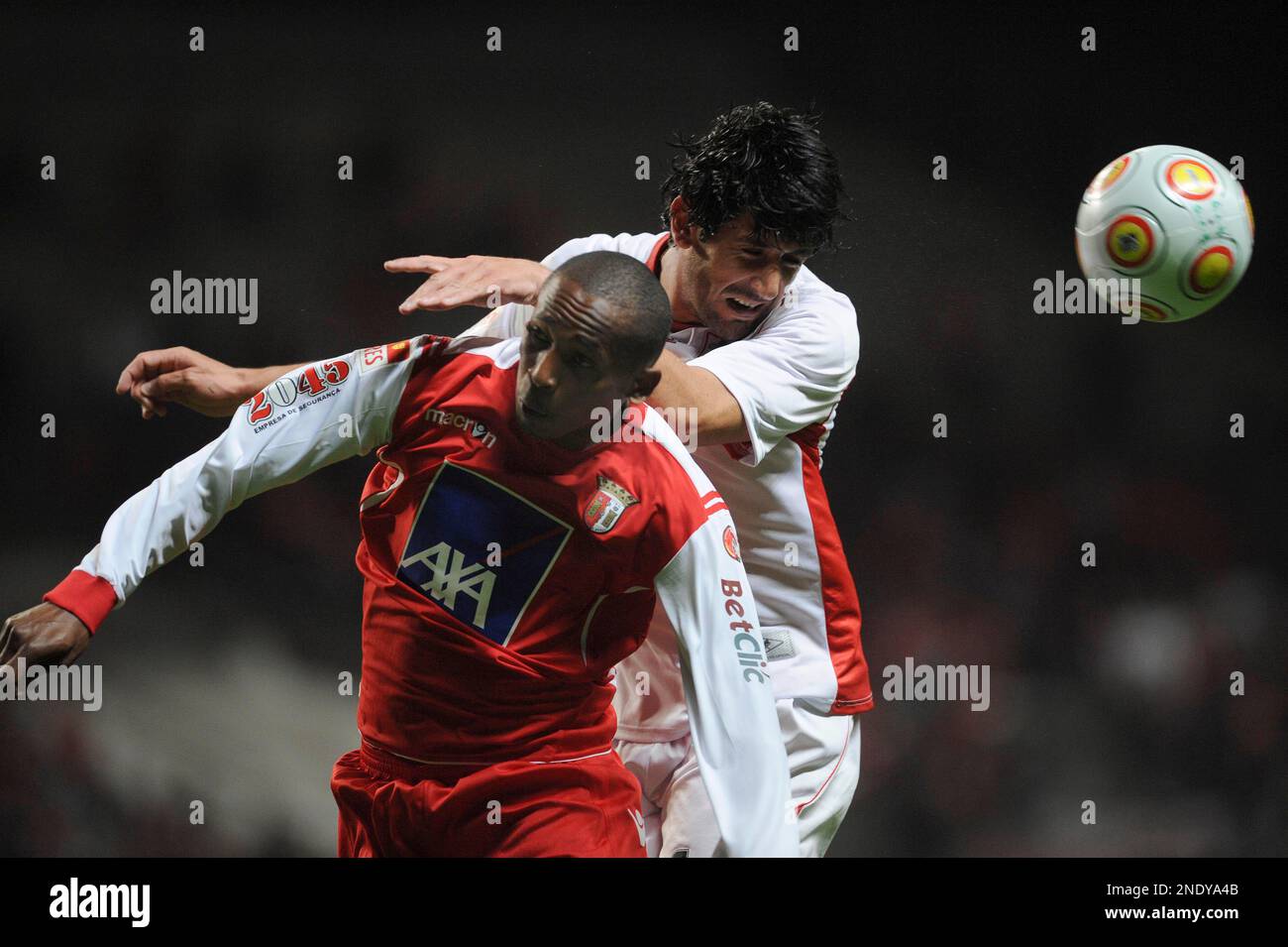 Sporting Braga's Paulo Cesar, left, from Brazil challenges Leixoes ...