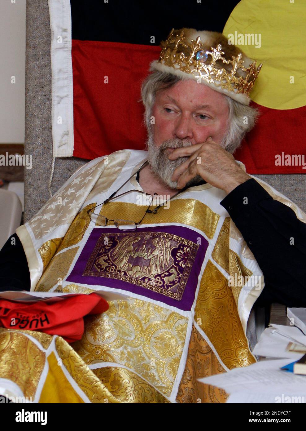 Self-proclaimed Prince Paul Delprat of the Principality of Wy waits to ...