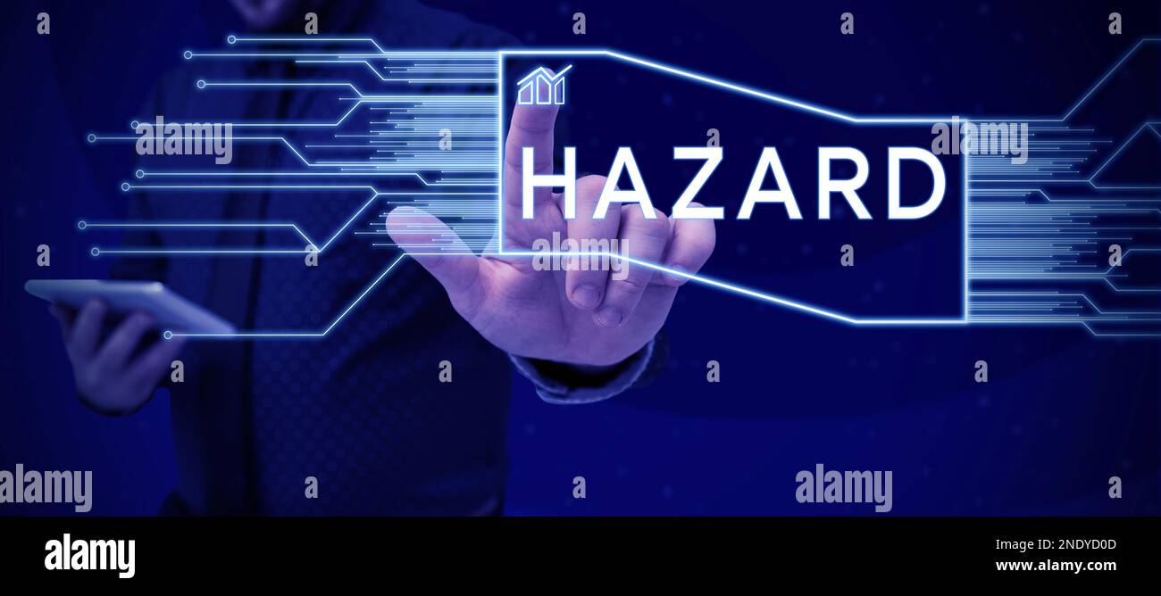 Text caption presenting Hazard. Business overview account or statement ... Text caption presenting Hazard. Business overview account or statement ...
