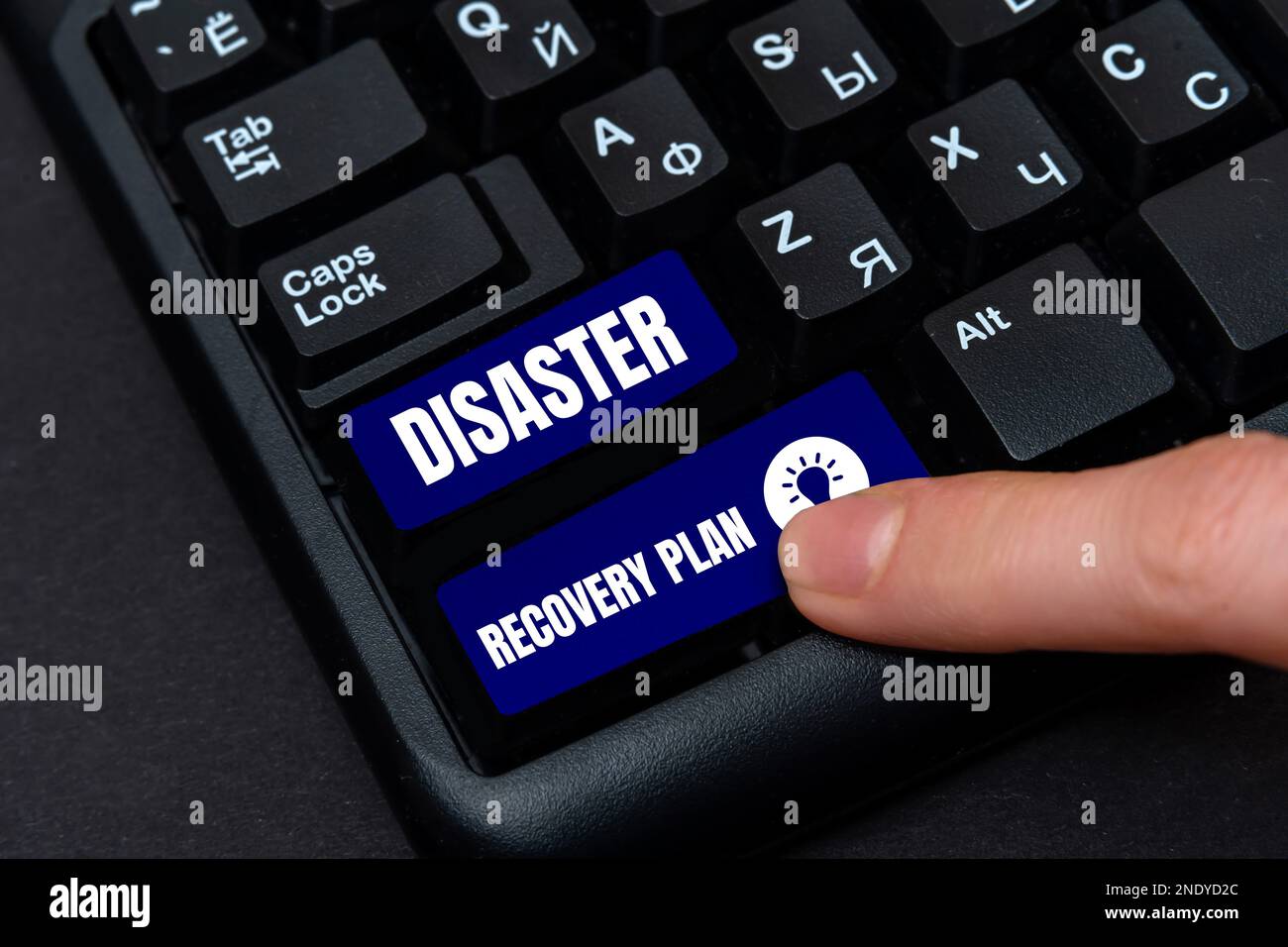 Hand writing sign Disaster Recovery Plan. Internet Concept having ...