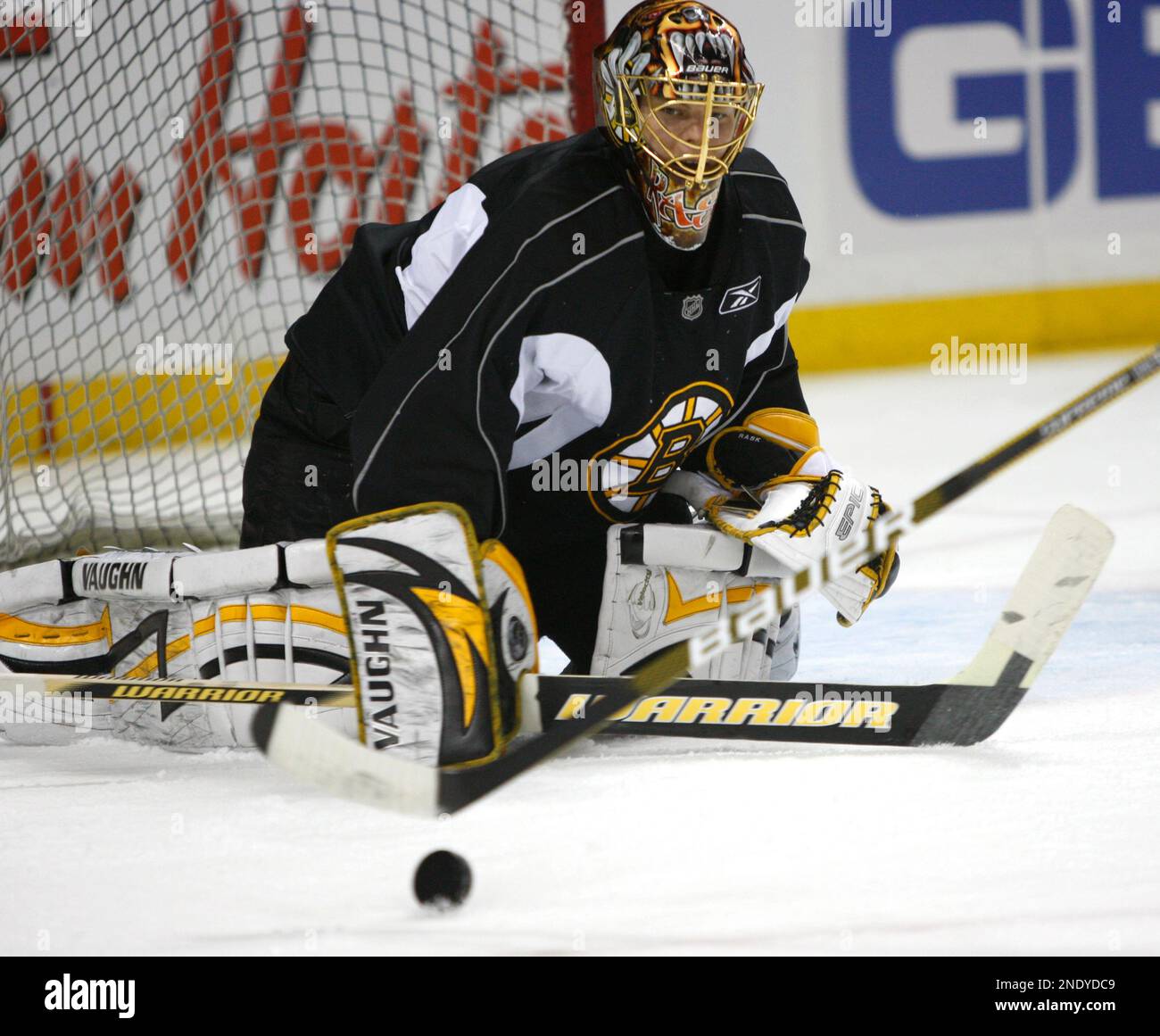 Boston Bruins' Tuukka Rask during hockey practice in Buffalo, N.Y ...