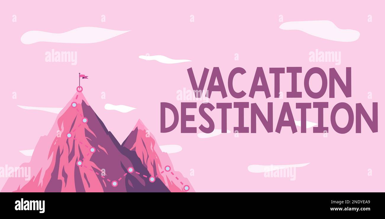 Text caption presenting Vacation Destination. Internet Concept a place ...