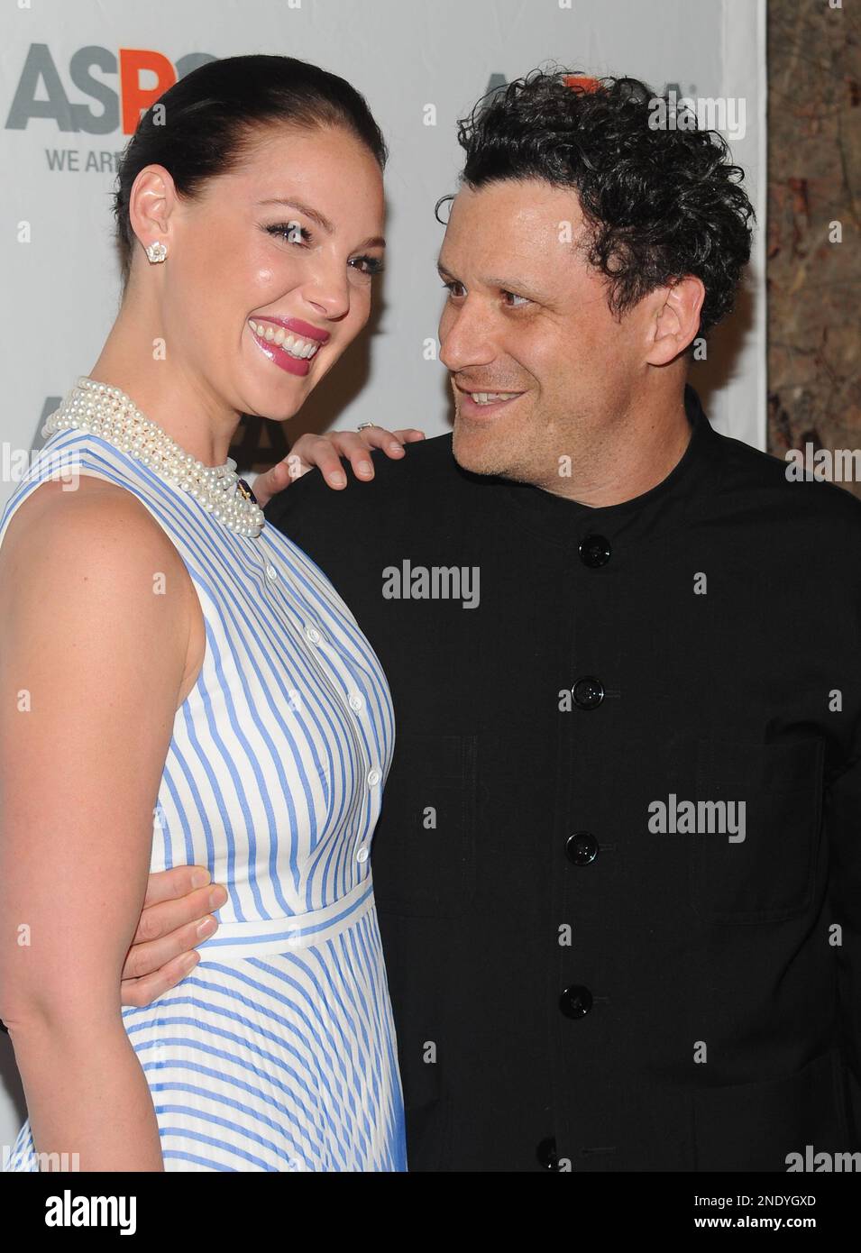 Actress Katherine Heigl, left, and designer Isaac Mizrahi attends the ...