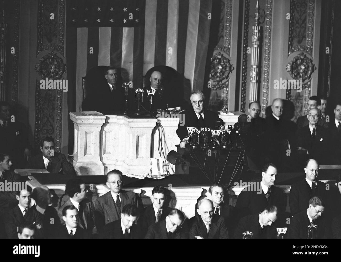 President Franklin D. Roosevelt, appearing before a joint session of ...