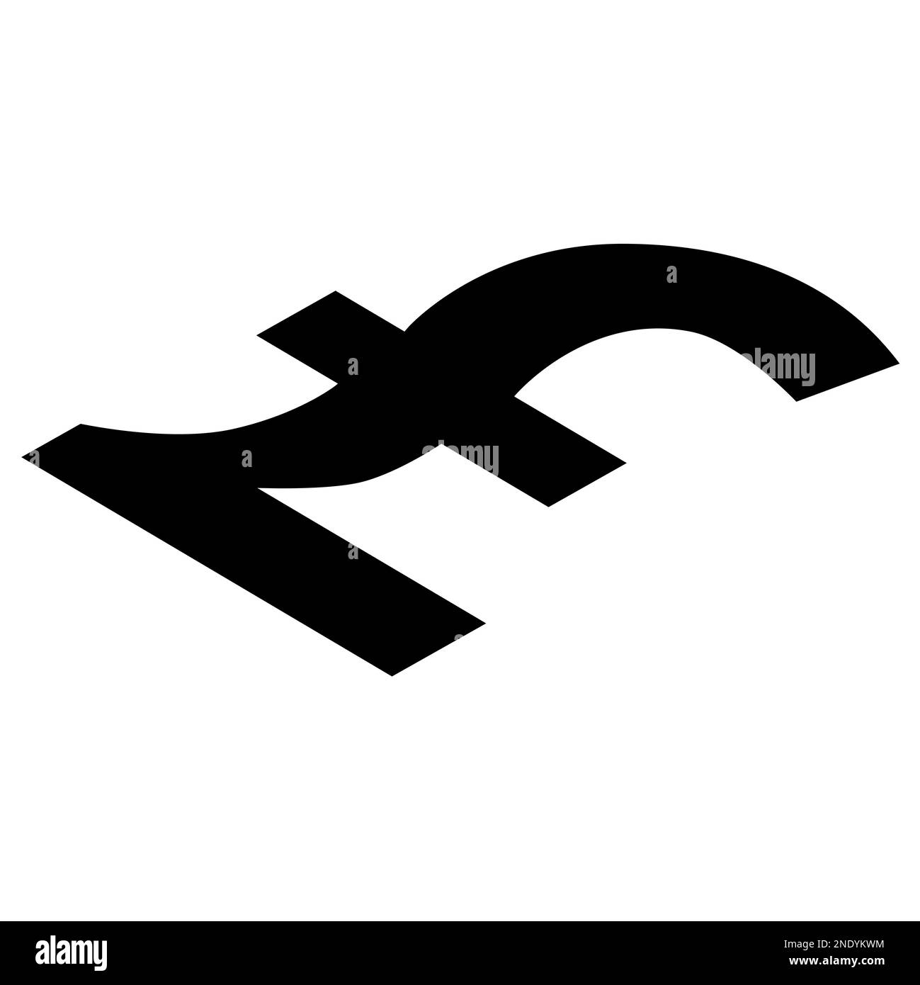 Great Britain pound GBP currency sign silhouette in isometric view ...