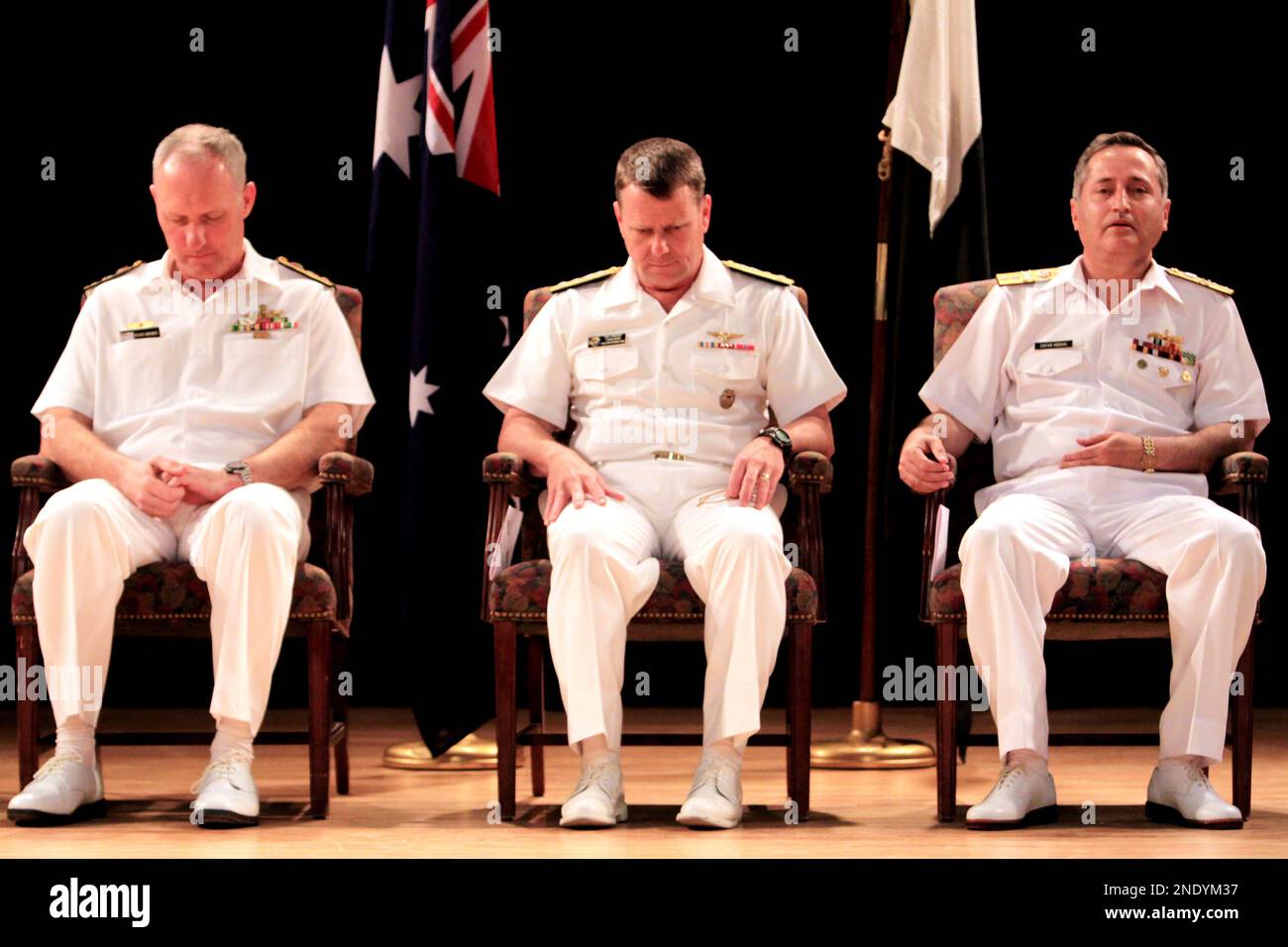 From left to right, Australian Commodore Richard Menhinick , U.S. Vice ...