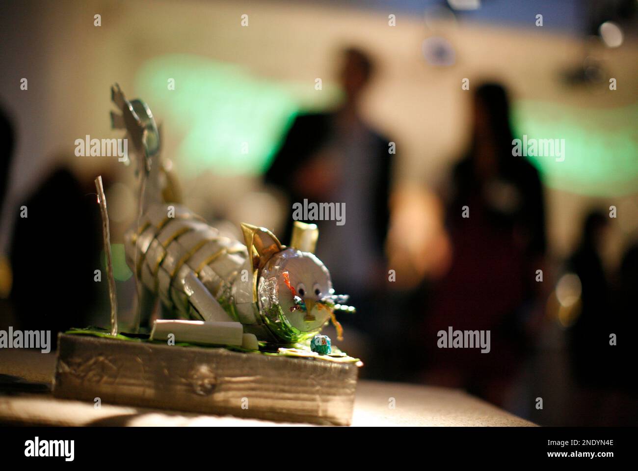 A collection of "can-structions," art pieces made from parts of used ...