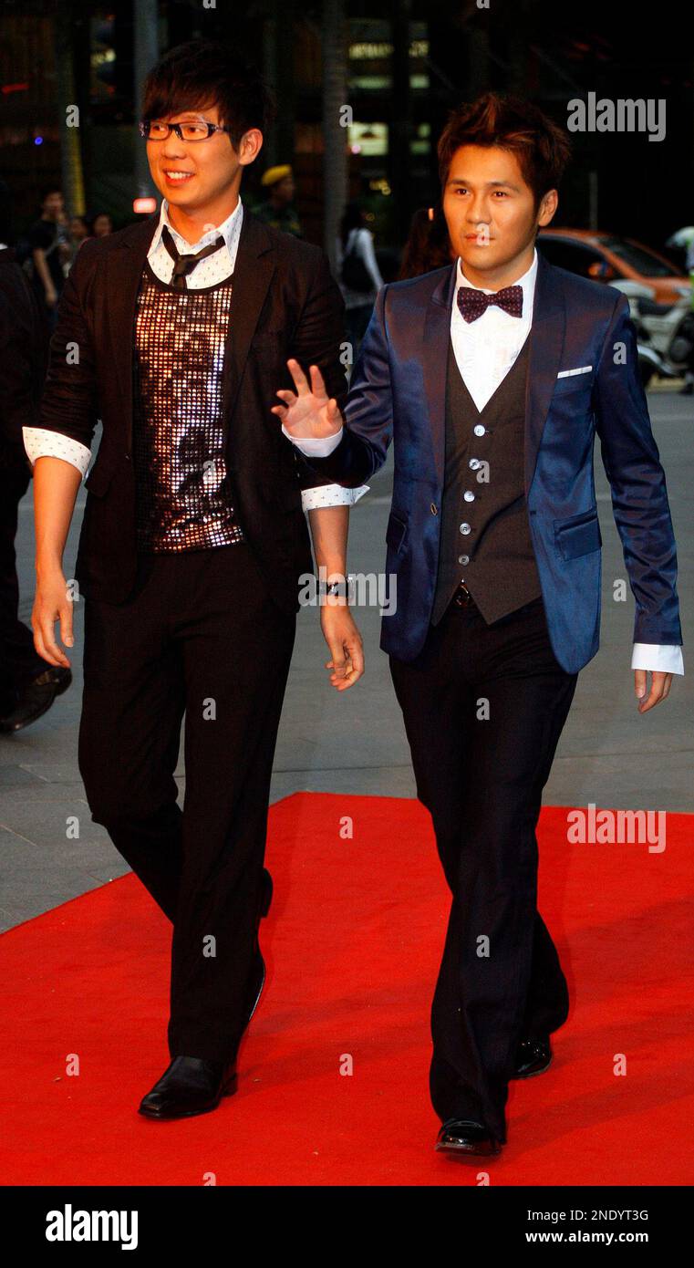 Malaysian actors Victor Wong, left, and Gary Chaw attend the premiere ...
